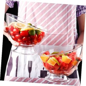 DECHOUS 3pcs Diagonal Salad Bowl glass dessert cups angled pasta bowls parfait cups fruit containers plastic salad bowl mixed salad Fruit Bowl Trifle Bowl Household Dessert Bowl deep bowl