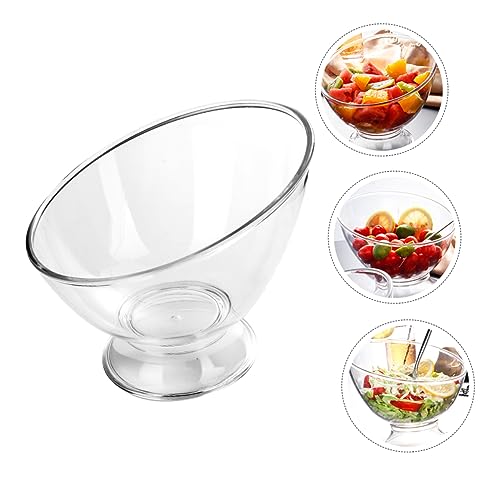 DECHOUS 3pcs Diagonal Salad Bowl glass dessert cups angled pasta bowls parfait cups fruit containers plastic salad bowl mixed salad Fruit Bowl Trifle Bowl Household Dessert Bowl deep bowl