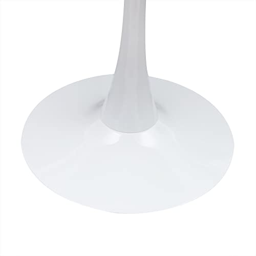 Xuthusman 31.5-in Round Tulip Pedestal Dining Table Mid-Century Modern Coffee Leisure Table Bar Tulip Pedestal End Side Table with Round MDF White