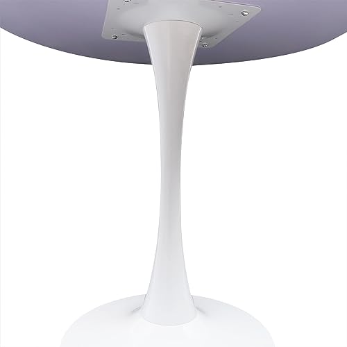 Xuthusman 31.5-in Round Tulip Pedestal Dining Table Mid-Century Modern Coffee Leisure Table Bar Tulip Pedestal End Side Table with Round MDF White