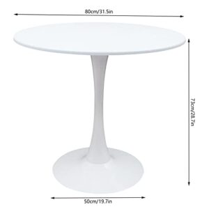 Xuthusman 31.5-in Round Tulip Pedestal Dining Table Mid-Century Modern Coffee Leisure Table Bar Tulip Pedestal End Side Table with Round MDF White