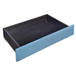 Queen Platform Bed with Headboard,Upholstered Linen Wood Bed Frame with Two Storage Drawers for Kids Girls Boys Teens Adults, No Box Spring Needed(Blue)