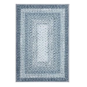 GlowSol Geometric Area Rug 5x7 for Living Room Bedroom Blue Bordered Rug Soft Boho Area Rug Soft Low Pile Rug Modern Indoor Carpet for Dorm Nursery Kids Room Home Decor