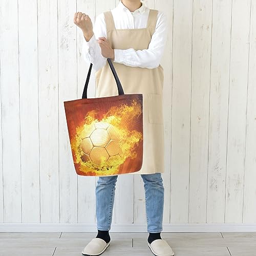 Naanle Canvas Tote Bag Large Womens Casual Shoulder Bag Handbag Fire Basketball Canvas Tote Bag Reusable Grocery Shopping Cloth Bags Beach Bag for Women