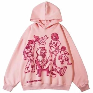 utsjkr my orders placed recently by me oversized sweatshirt for women, womens graphic oversized hoodies cartoon character print streetwear casual y2k sweatshirts pink