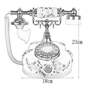 Telephone Retro Telephone Home Rotary dial Fixed Telephone Business Office landline 182325cm (3 Specifications Available) (Color : A2) (A1)