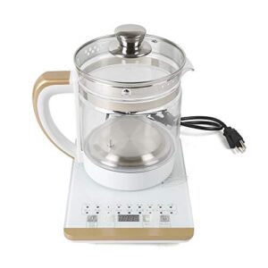 2l multi-functional food grade stainless steel electric kettle, 800w touch control plus timer electric teapot hot water boiler health pot 18 kinds of cooking options high borosilicate glass + ss304