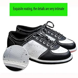 DAMANDO Bowling Shoes for Men, Bowling Fitness Sport Trainers with Sliding Soles Casual Lawn Bowls Shoes,Black,8