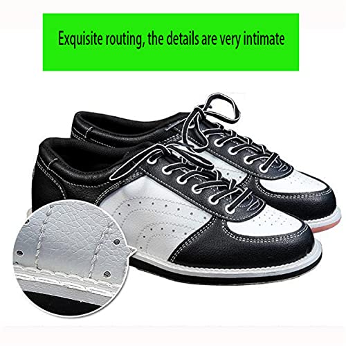 DAMANDO Bowling Shoes for Men, Bowling Fitness Sport Trainers with Sliding Soles Casual Lawn Bowls Shoes,Black,8