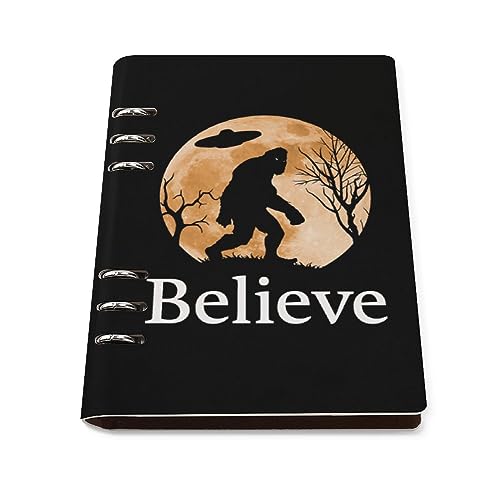 Bigfoot Believe Notebook Cover 6-Ring Binder Portable Planner Book Loose-Leaf Cover for Home Office