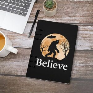 Bigfoot Believe Notebook Cover 6-Ring Binder Portable Planner Book Loose-Leaf Cover for Home Office