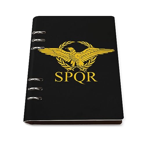 Roman Empire Senate SPQR Flag Notebook Cover 6-Ring Binder Portable Planner Book Loose-Leaf Cover for Home Office