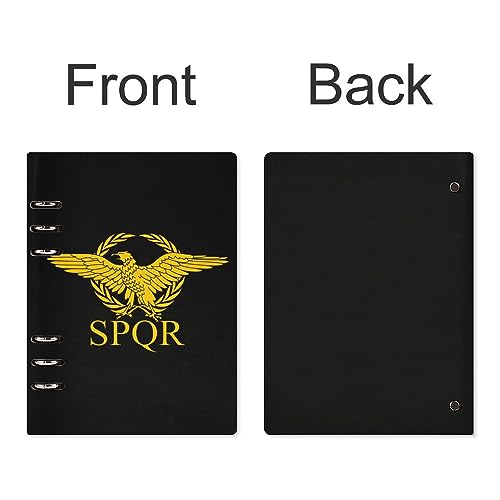 Roman Empire Senate SPQR Flag Notebook Cover 6-Ring Binder Portable Planner Book Loose-Leaf Cover for Home Office