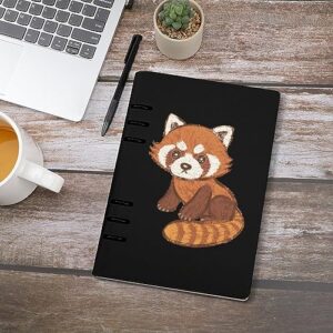 Cartoon Red Panda Notebook Cover 6-Ring Binder Portable Planner Book Loose-Leaf Cover for Home Office