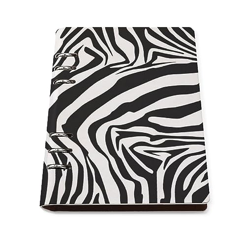 African Zebra Stripes Notebook Cover 6-Ring Binder Portable Planner Book Loose-Leaf Cover for Home Office