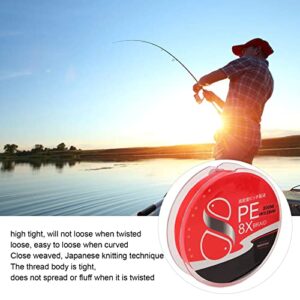 Jeanoko 8 Strands Fishing Line, Fly Fishing Line Prevent Winding Powerful Tensile Strength 0.38mm Diameter Colorfast Durable for Pond