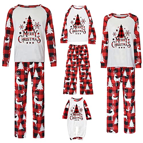 Christmas Pajamas for Family Matching Sets Xmas Matching Pjs Adults Lounge Holiday Home Xmas Adorable Sleepwear Set White