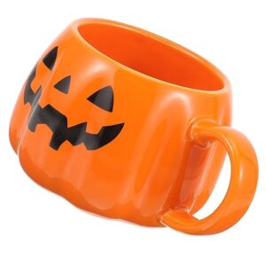 amosfun office decor pumpkin ceramics mug halloween coffee cup autumn tea mug for family and friends thanksgiving christmas birthday and fall gifts coffee mug