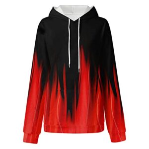 SHAOBGE Sleep Jacket Womens Womens Plus Size Hooded Sweatshirt Long Sleeve Sweatshirt Loose Sweatshirt With Pockets (#13-Red, M)