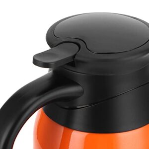 Electric Kettle, 800ML 10x24.5cm Orange Car Electric Kettle with Temperature Display Car Boiling Cup DC 12V Stainless Steel Kettle