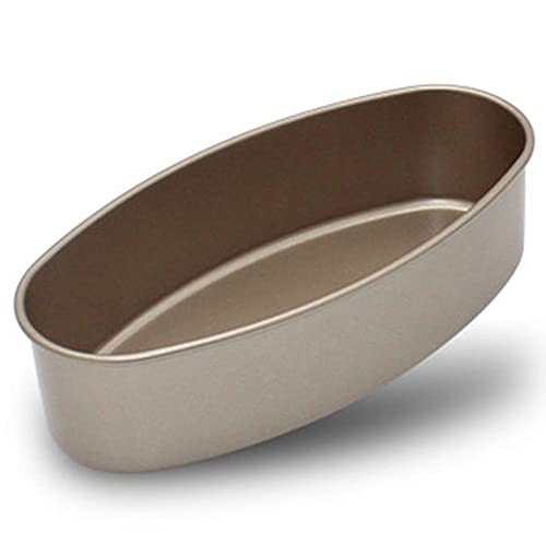 BaRdzo Oval Shape Cake Carbon Steel Non-Stick Loaf Bread Pastry Tray Gold Black Thickening Kitchen Bakeware Tools Baking Pan (Color : Gray)