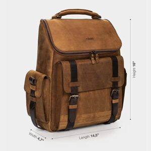 VELEZ 11 Mens Black Business Casual Sneakers + Top Grain Leather Backpack for Men Brown Designer Bookbag Business Casual Shoulder Bag