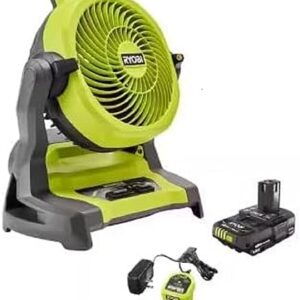 RYOBI ONE+ 18V Cordless 7-1/2 in. Bucket Top Misting Fan Kit with 1.5 Ah Battery and Charger Yellow/Black Medium PCL85 (Renewed)