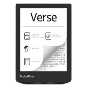 pocketbook verse e-reader | eye-friendly 6'' e-ink carta™ hd touchscreen | adjustable smartlight | up to 1 month of battery life | wifi & memory card slot | e-book reader in bright blue