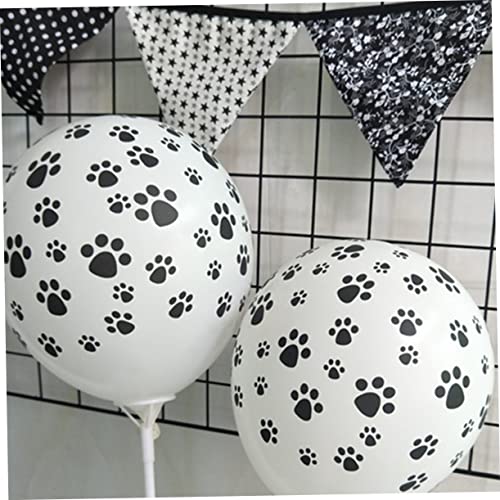 Abaodam 24 pcs black trim black balloons happy birthday ballons ballon animals ballon party cat paw printed balloons Paw Balloon Garland balloon party decoration printed latex balloons pet