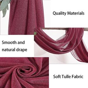 2 Panels Wedding Arch Drapes 2x18ft, Wrinkle Free Sheer Backdrop Curtain, Soft Sheer Voile Scarf Draping Panels Easy to Clean, for Wedding Archway Ceremony Valance Decoration