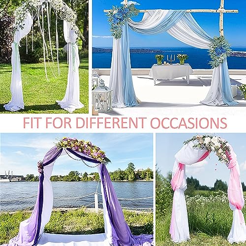 2 Panels Wedding Arch Drapes 2x18ft, Wrinkle Free Sheer Backdrop Curtain, Soft Sheer Voile Scarf Draping Panels Easy to Clean, for Wedding Archway Ceremony Valance Decoration