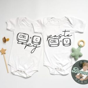 Copy and paste computer keys Funny baby bodysuit twin set kids boy girl unisex shirt (2T/3T Shirt)