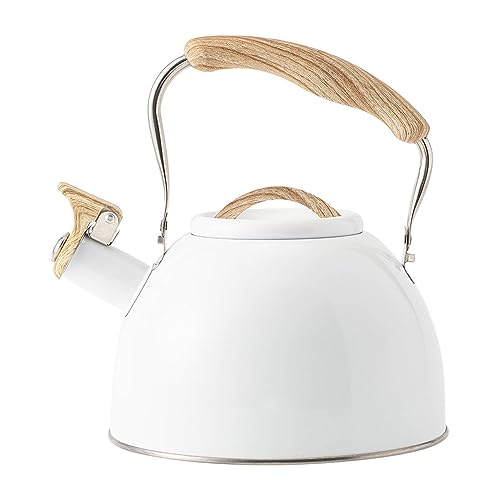 3L Whistling Tea Kettle Stainless Steel Teapot,Stainless Steel Cool Handle Tea Pot - Also for Gas Hob or Induction Heater▂20 * 23.5cm/7.78"*9.25"