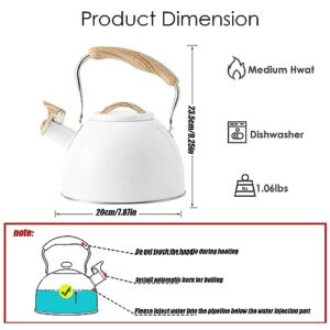 3L Whistling Tea Kettle Stainless Steel Teapot,Stainless Steel Cool Handle Tea Pot - Also for Gas Hob or Induction Heater▂20 * 23.5cm/7.78"*9.25"