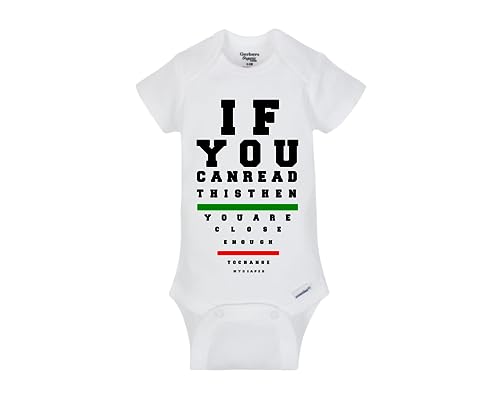 If you can read this you are close enough to change my diaper Snellen chart funny baby boy or girl unisex bodysuit matching twin set (3-6 Month US)