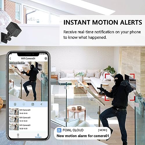 Dukmikz Hidden Camera Mini Spy Camera, 4K WiFi Mini Hidden Spy Cam for Home Security/Outdoor Recording, Remotely Watching Via Mobile Phone, Battery Powered