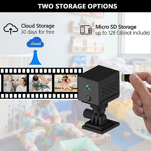 Dukmikz Hidden Camera Mini Spy Camera, 4K WiFi Mini Hidden Spy Cam for Home Security/Outdoor Recording, Remotely Watching Via Mobile Phone, Battery Powered