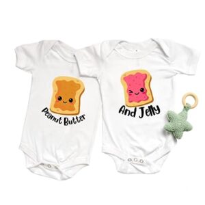 Peanut butter and Jelly pair baby boy girl bodysuits twin set (2T/3T Shirt)