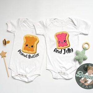 Peanut butter and Jelly pair baby boy girl bodysuits twin set (2T/3T Shirt)