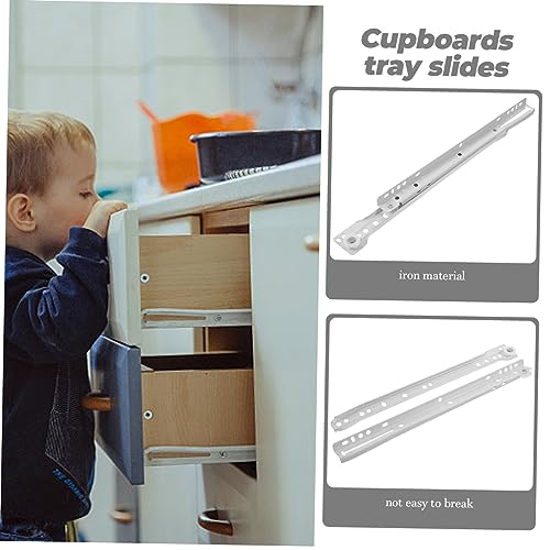 STOBOK 2 Sets Drawer Slides Furniture Sliders Furniture Slides Metal Keyboard Closet Bearing Rails Furniture Rails Rack Mute Bearing Slider Cupboards Tray Slides Bearing Tray Slide Iron