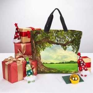 VACSAX Tote Bag for Women Reusable Shopping Bags Tree with Branch Scenery Print Shoulder Handbag Aesthetic Totes for Grocery