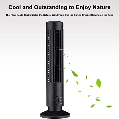 Quiet Tower Fan, 2.5W USB Charging Tower cooling Fan, tower fans oscillating quiet Small Fan with 2 Speeds, Bladeless Fan, standing oscillating fans for indoors