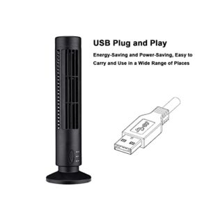 Quiet Tower Fan, 2.5W USB Charging Tower cooling Fan, tower fans oscillating quiet Small Fan with 2 Speeds, Bladeless Fan, standing oscillating fans for indoors