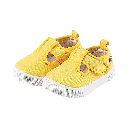 Shoes Toddler Baby Boy Girl Flat Shoes Girl Canvas Shoes Baby Soft Sole Girls Running Shoes (Yellow, 7 Toddler)