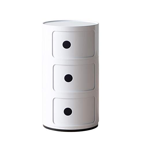 ZHAOLEI Nordic Simple ABS Bedside Storage Cabinet Sofa Bedroom Nightstands 3 Tier Round Storage Finishing Cabinets