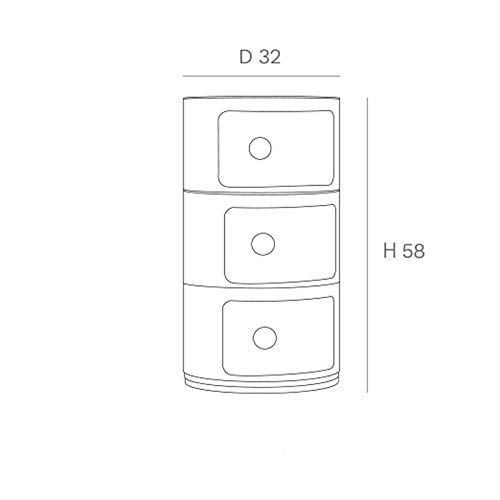 ZHAOLEI Nordic Simple ABS Bedside Storage Cabinet Sofa Bedroom Nightstands 3 Tier Round Storage Finishing Cabinets