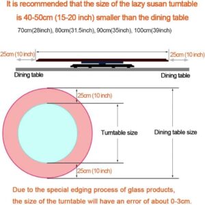 70cm 80cm 90cm 100cm Lazy Susan Glass Rotating Tray，Turntable Dining Table Centerpiece Large Tabletop Rotating Tray Clear Serving Plate Round With Silent Bearing (Size : 100cm)