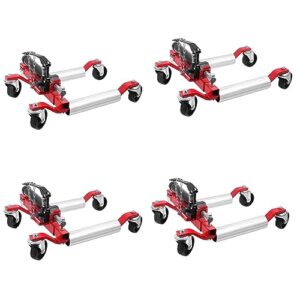 merxeng 4pc wheel dolly, 1500lbs capacity car dolly with hydraulic tire jack for vehicle positioning for truck rv trailer