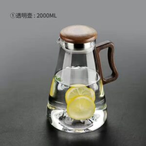 ZYJBM Clear Pot Water Storage Kettle Teapot Kettle Heat-Resistant Glass Home Living Room Bottle with 4 Cup and Tray