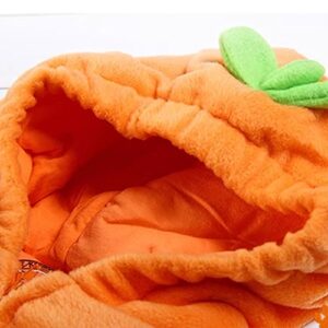 JeuaPho Newborn Baby Halloween Costume Outfit Cartoon Print Fuzzy Sleeveless V-Neck Hood Top Blouse Cosplay Clothes (02 Orange, S)